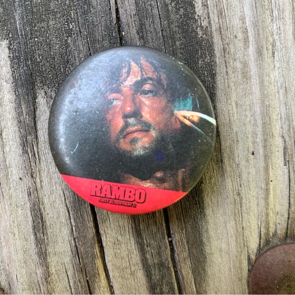 Accessories | 1985 Rambo First Blood Sylvester Stallone Badge Pin ...